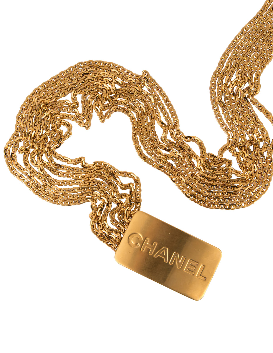 Chanel Vintage AW 1996 Golden Plaque Buckle Multi-Chain Belt – Amarcord ...