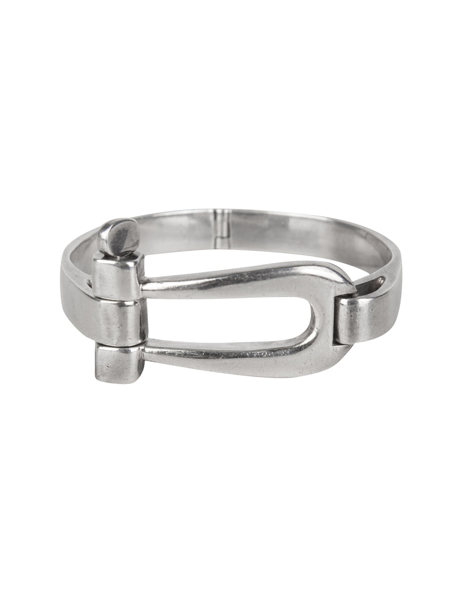 Gucci Vintage Original Sterling Silver Hinged Horseshoe Bracelet ...