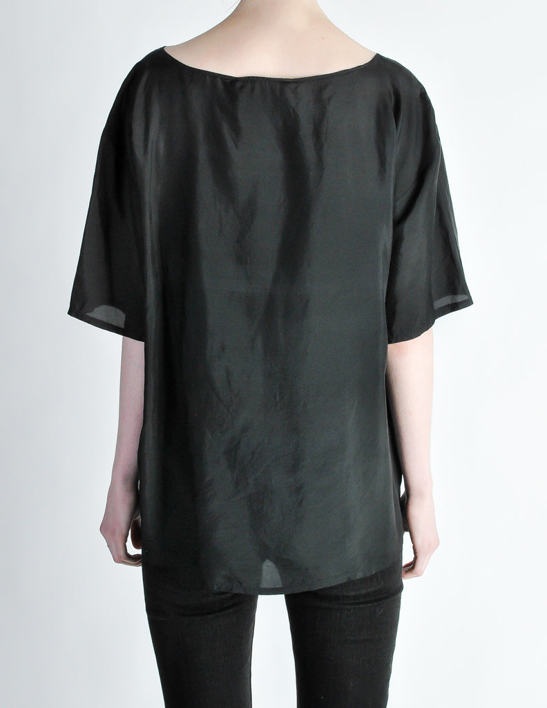 Vintage 1990s Distressed Black Silk Tiki Top – Amarcord Vintage Fashion
