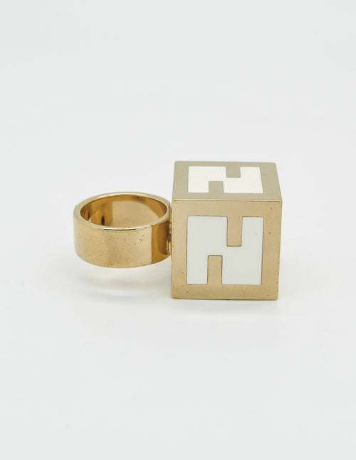 Fendi Vintage Logo Cube Ring Amarcord Vintage Fashion
