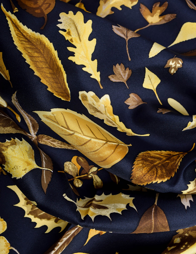 Hermes Vintage Tourbillon Autumn Leaves Silk Scarf – Amarcord Vintage ...