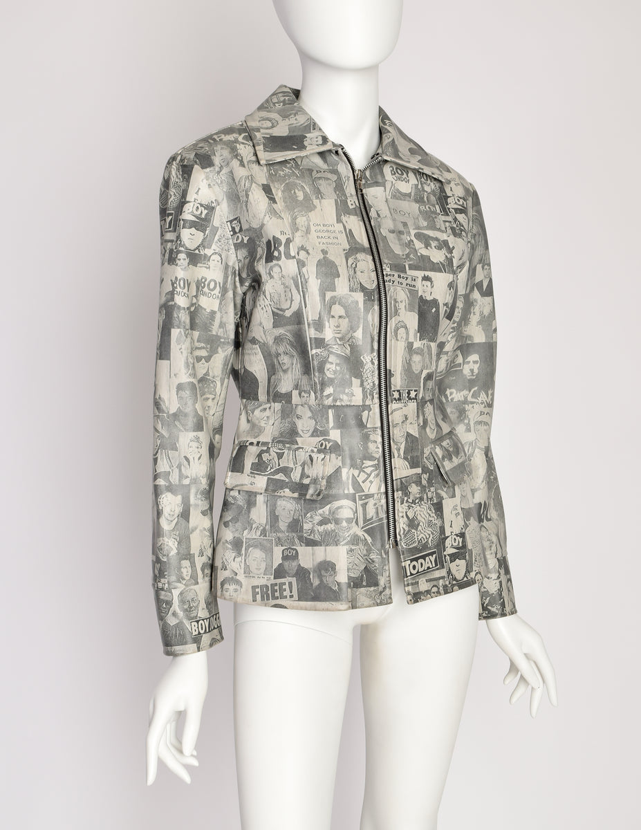 1990s Vintage Black White Grey Boy George Tabloid Novelty Print Vinyl ...