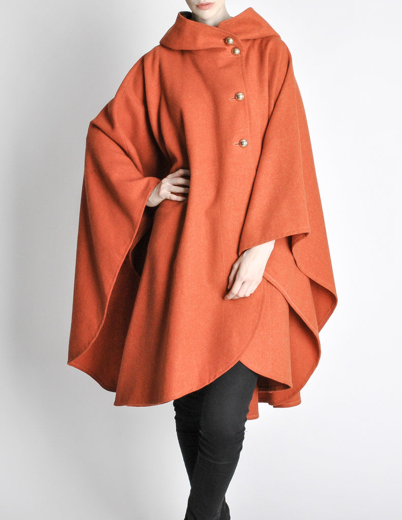Mariantonia Vintage 1960s Orange Wool Hooded Cape – Amarcord Vintage ...