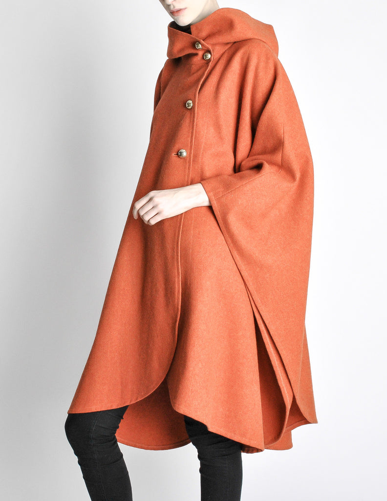 Mariantonia Vintage 1960s Orange Wool Hooded Cape – Amarcord Vintage ...