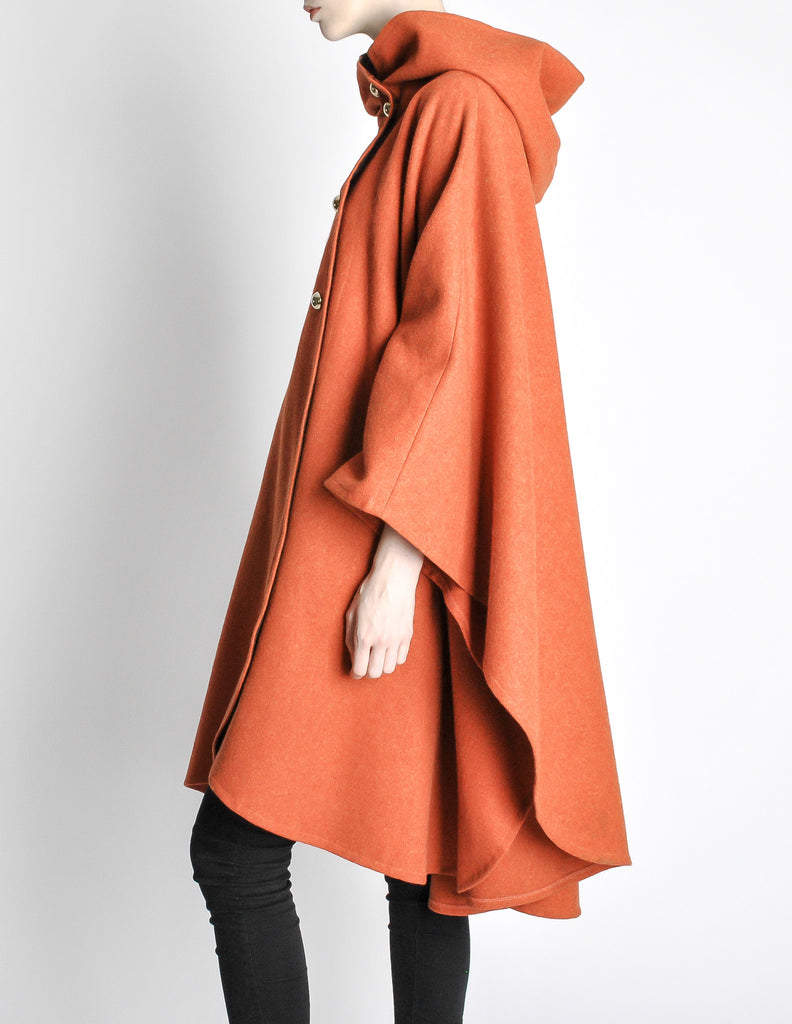 Mariantonia Vintage 1960s Orange Wool Hooded Cape – Amarcord Vintage ...