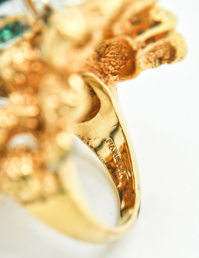 Panetta Vintage Huge Gold Rhinestone Modernist Cocktail Ring – Amarcord ...