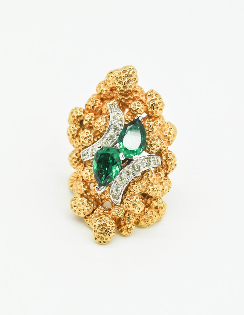Panetta Vintage Huge Gold Rhinestone Modernist Cocktail Ring – Amarcord ...