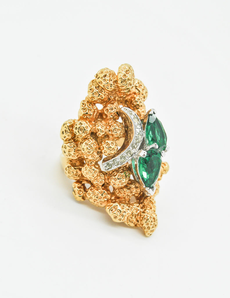 Panetta Vintage Huge Gold Rhinestone Modernist Cocktail Ring – Amarcord ...