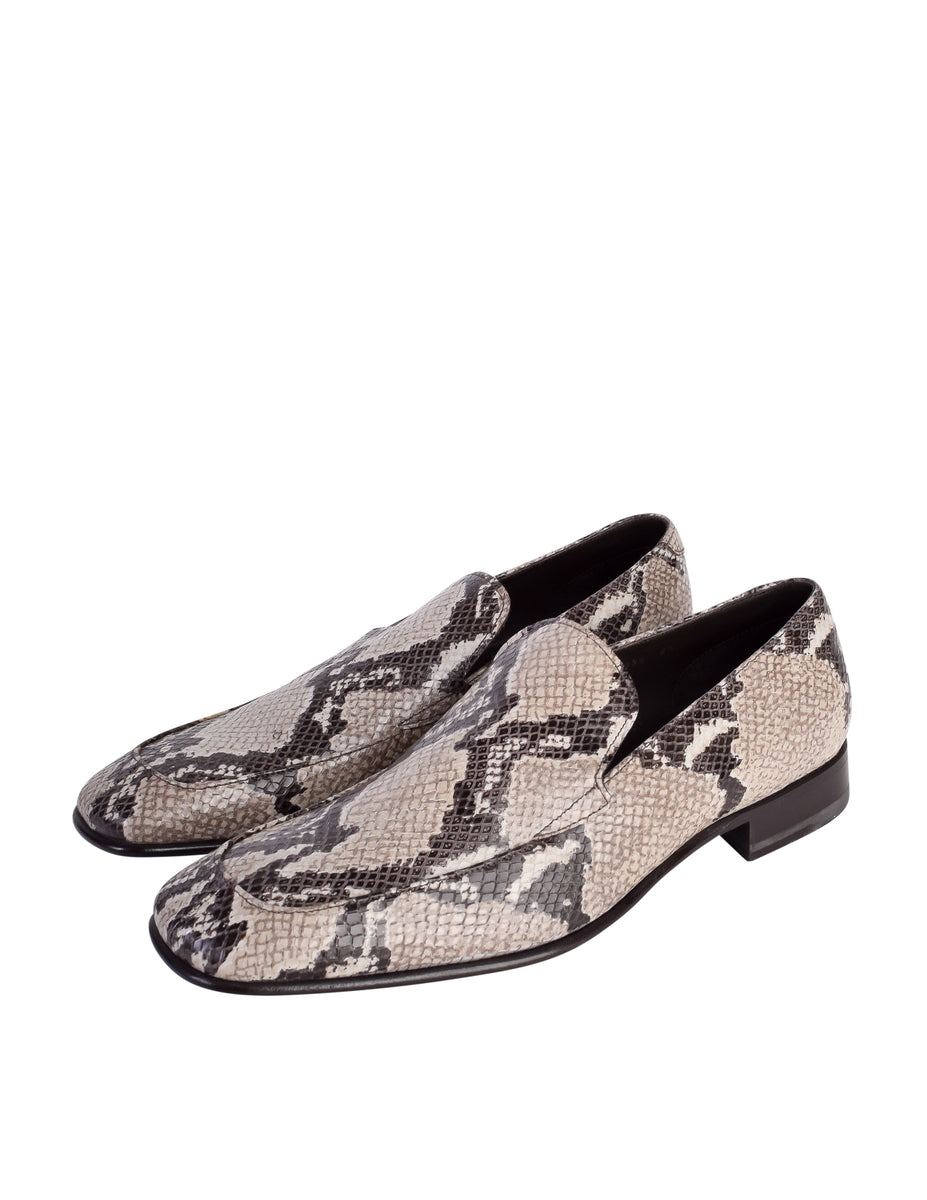 Prada Vintage Mens Roccia Python Snakeskin Square Toe Loafer Shoes ...