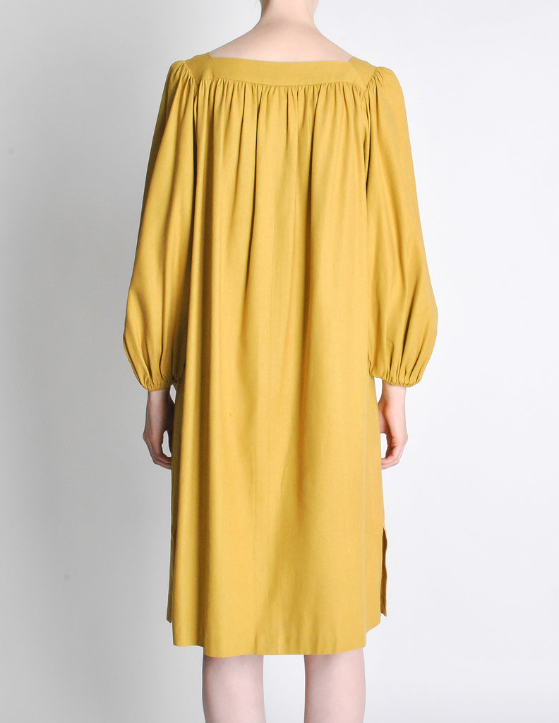 Yves Saint Laurent Rive Gauche Vintage Mustard Yellow Silk Mumu Dress ...