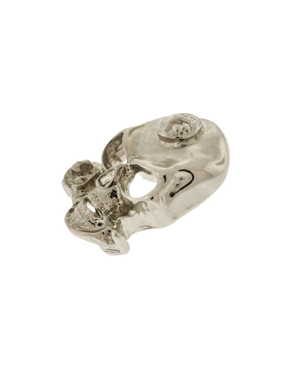 Versus Versace Vintage 1994 Silver Skull With Rose Small Tie Tack Broo ...