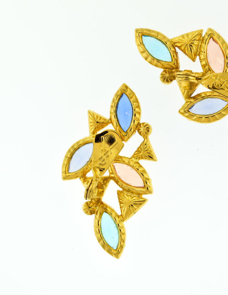 YSL Vintage Multicolor Enamel Rhinestone Geometric Earrings – Amarcord ... YSL Vintage Multicolor Enamel Rhinestone Geometric Earrings – Amarcord ...