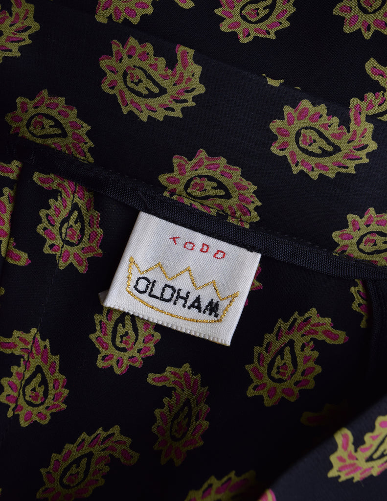 Todd Oldham Vintage 1993 Black Paisley Print Silk Palazzo Pants ...